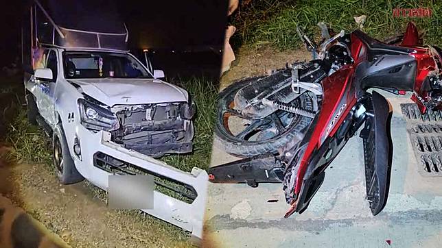 สุดสลด! 2 หนุ่มกัมพูชา ขี่จยย.พุ่งชนรถกระบะ ดับคาสี่แยก 2 ศพ | Khaosod | LINE TODAY