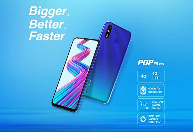 Siamphone | TECNO POP 3 Plus แบตเตอรี่จุ 4000 mAh พร้อมหน้าจอใหญ่ราคา ...