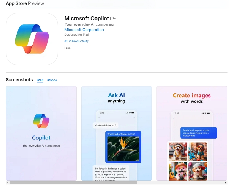 Microsoft Copilot登陸iOS，iPhone和iPad也能免費用ChatGPT | LINE購物
