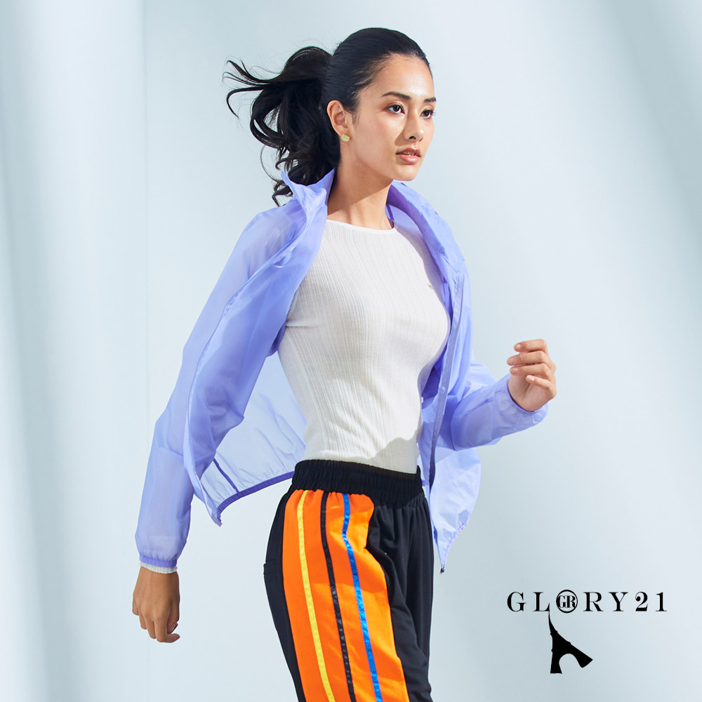 【GLORY21】繽紛色彩超輕防曬連帽外套-粉紫 | LINE購物商城