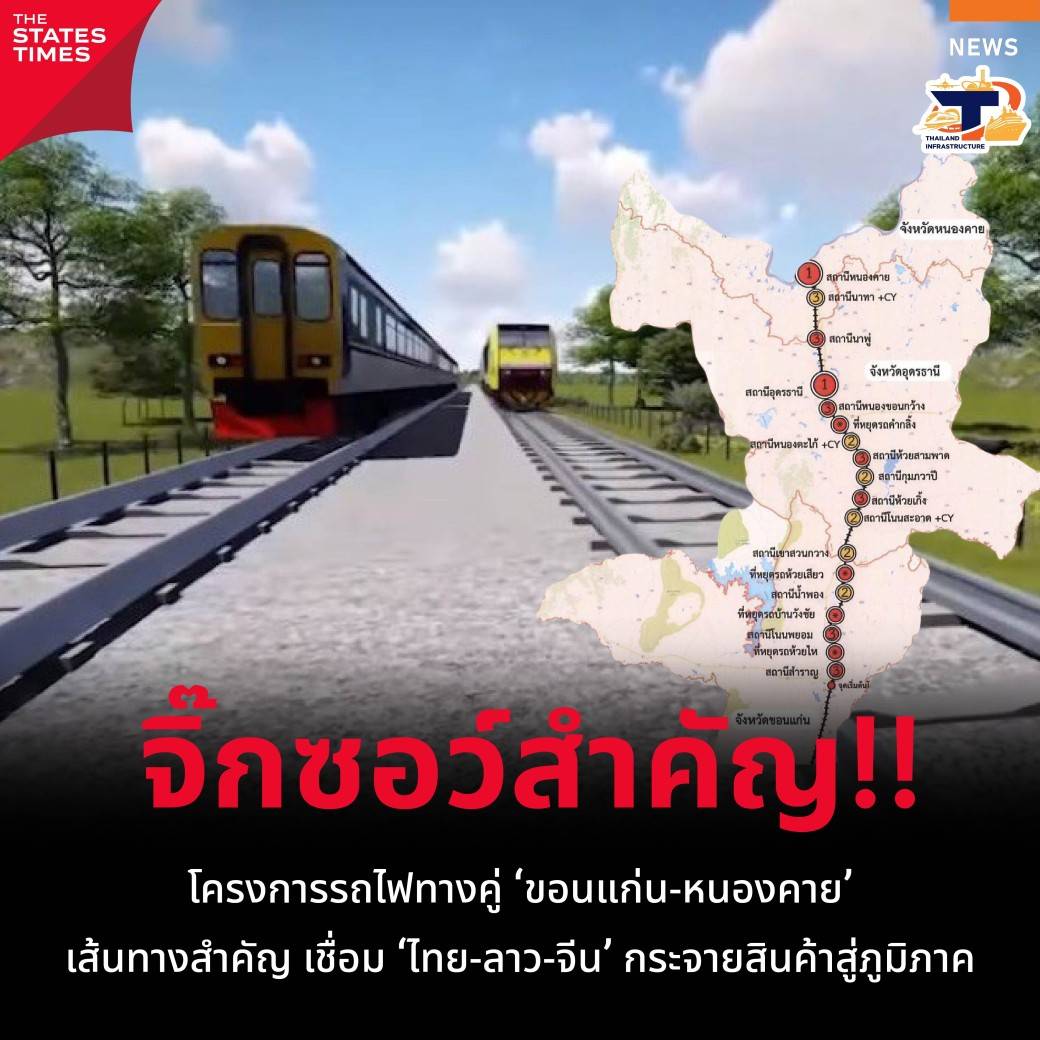 โครงการรถไฟทางคู่ ‘ขอนแก่น-หนองคาย’ เส้นทางสำคัญ เชื่อม ‘ไทย-ลาว-จีน ...