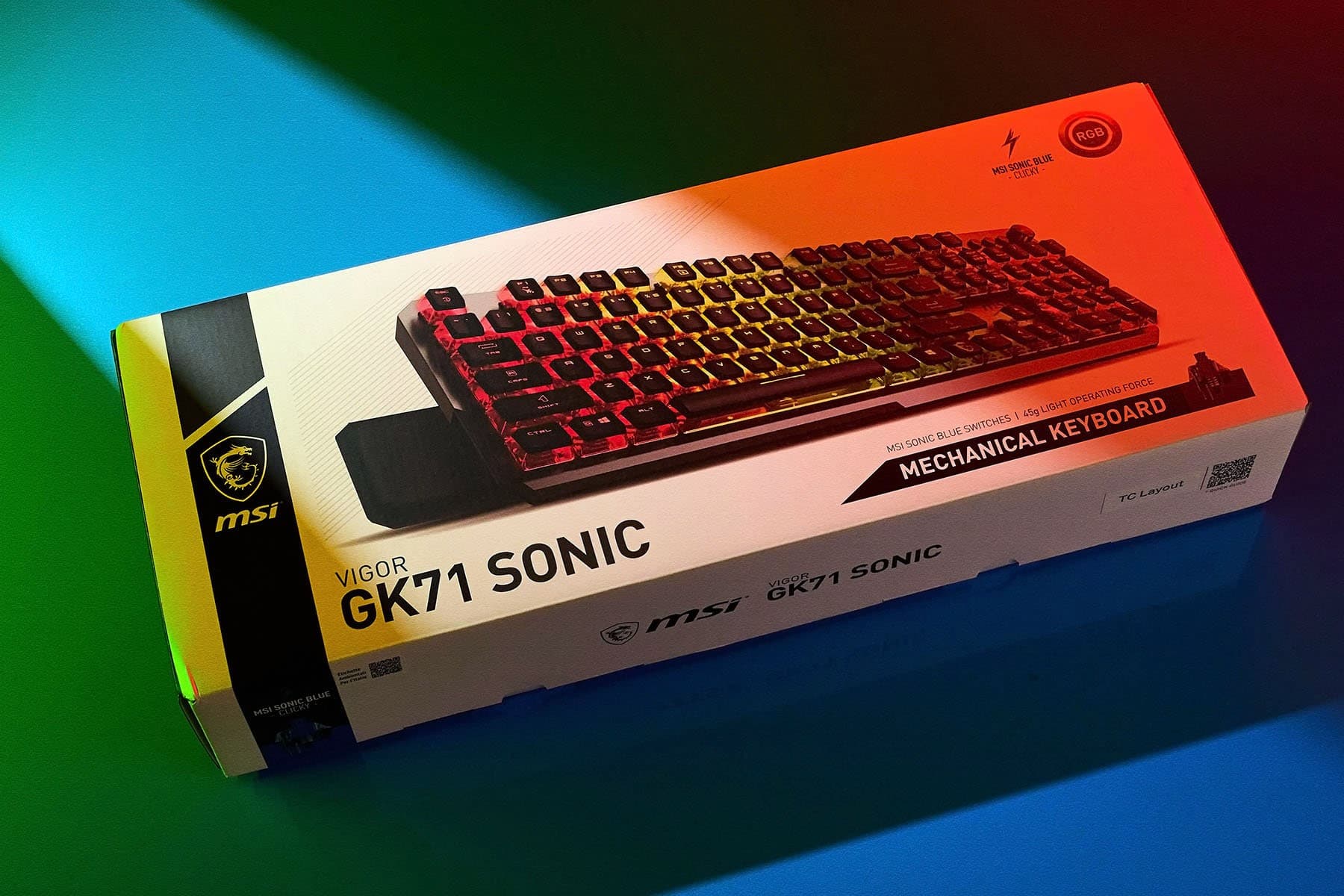 MSI VIGOR GK71 SONIC BLUE 青軸電競鍵盤開箱實測：超輕手體驗、清脆回饋聲讓人著迷！ | LINE購物