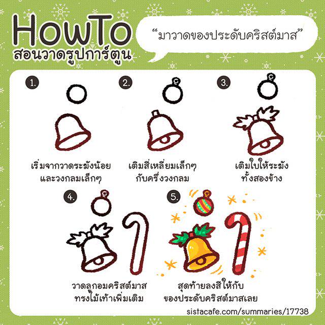 Howto สอนวาดรูปการ์ตูนน่ารักมุ้งมิ้ง Set Christmas `