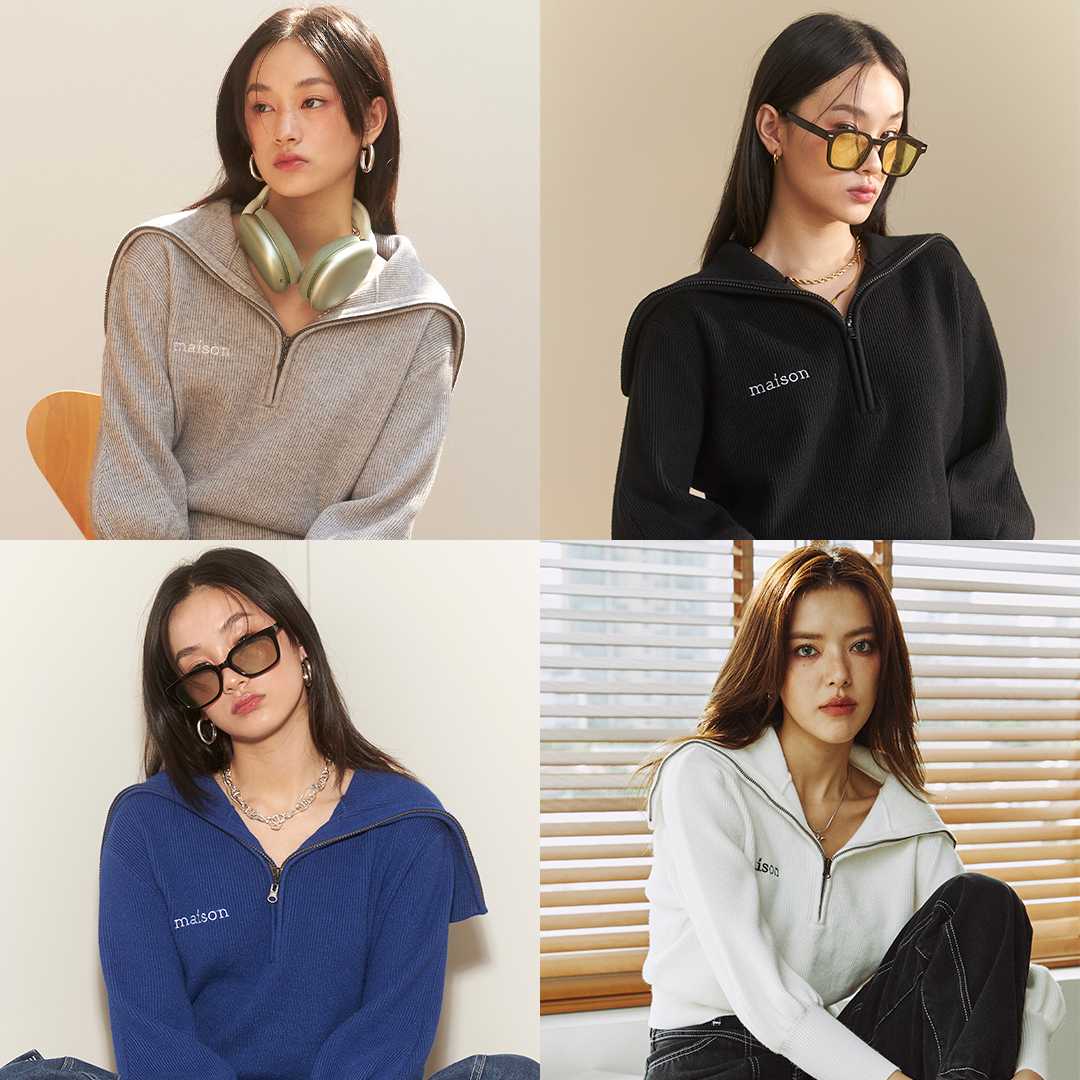 maison KEEPS | Arctic Zipper Long Sleeve Knitted Tops เสื้อไหมพรมแขนยาว ...