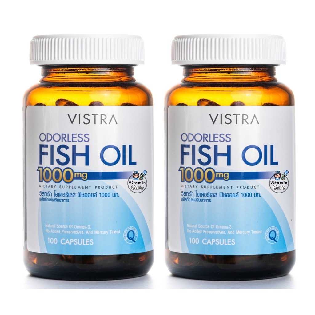 Vistra Odorless Fish Oil 1000mg วิสทร้า โอเดอร์เลส ฟิชออยด์ 1000 มก. ...