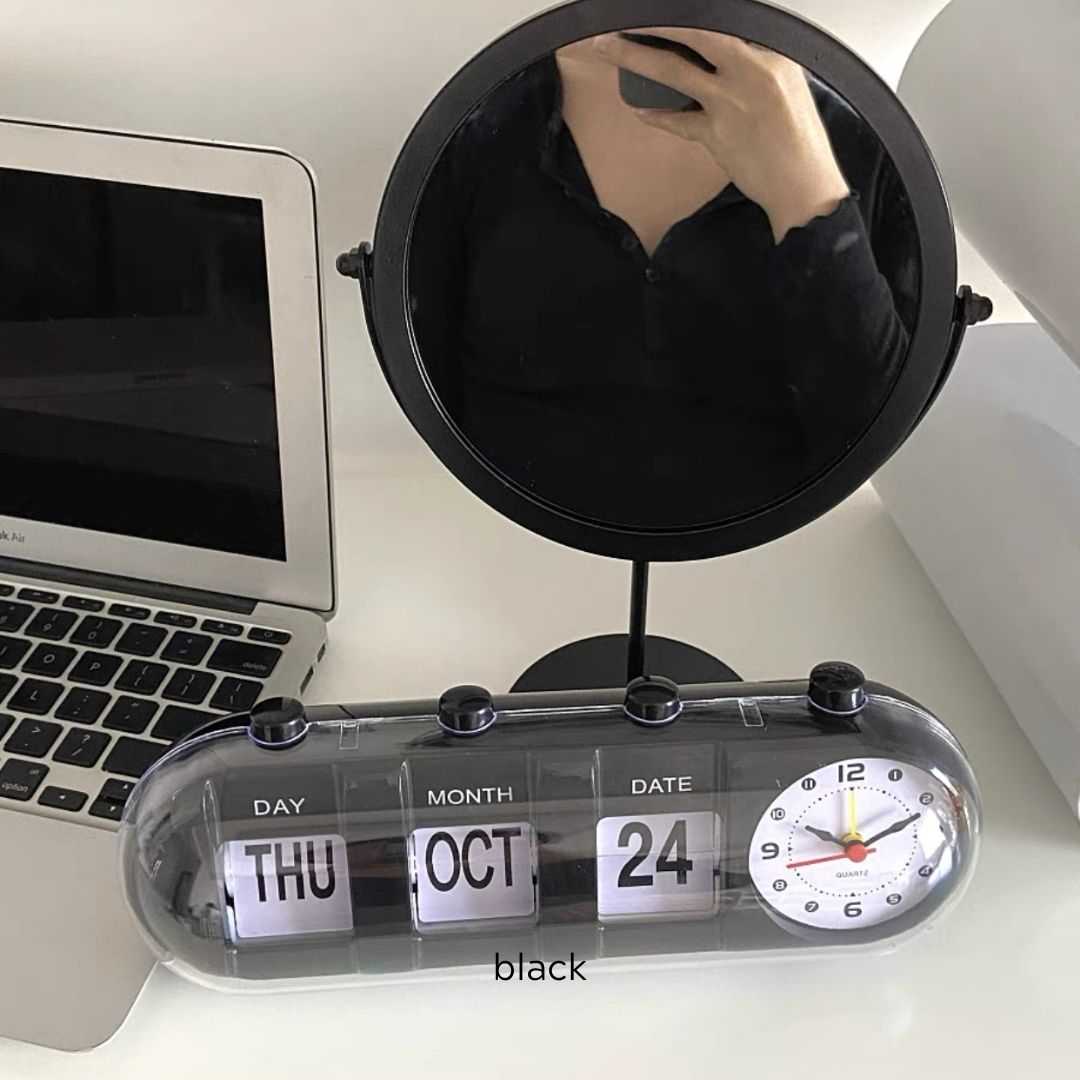 FLIP OVER CALENDAR WITH ANALOG CLOCK | LINE SHOPPING
