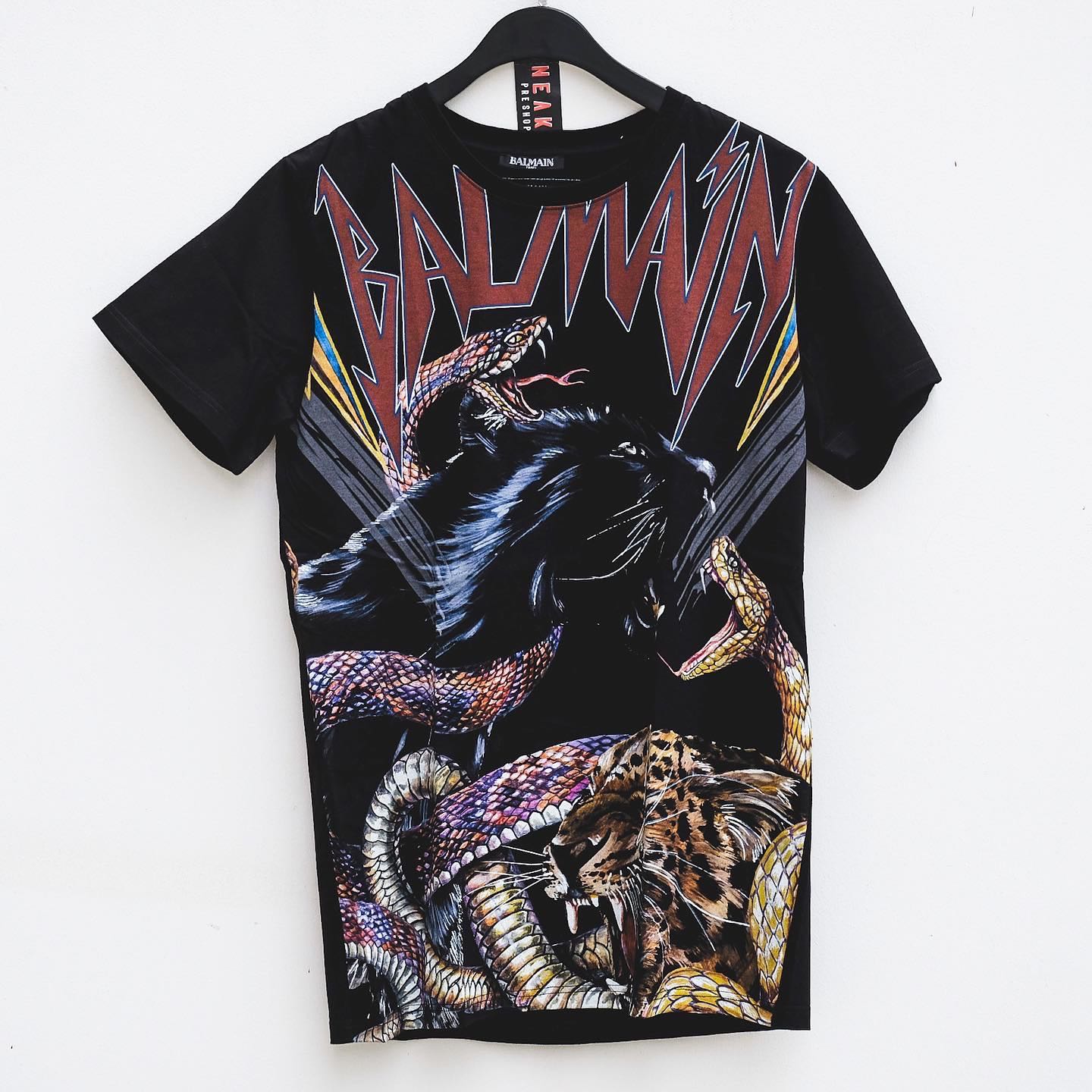 Balmain Snake & Tiger Logo Tee Black | LINE SHOPPING