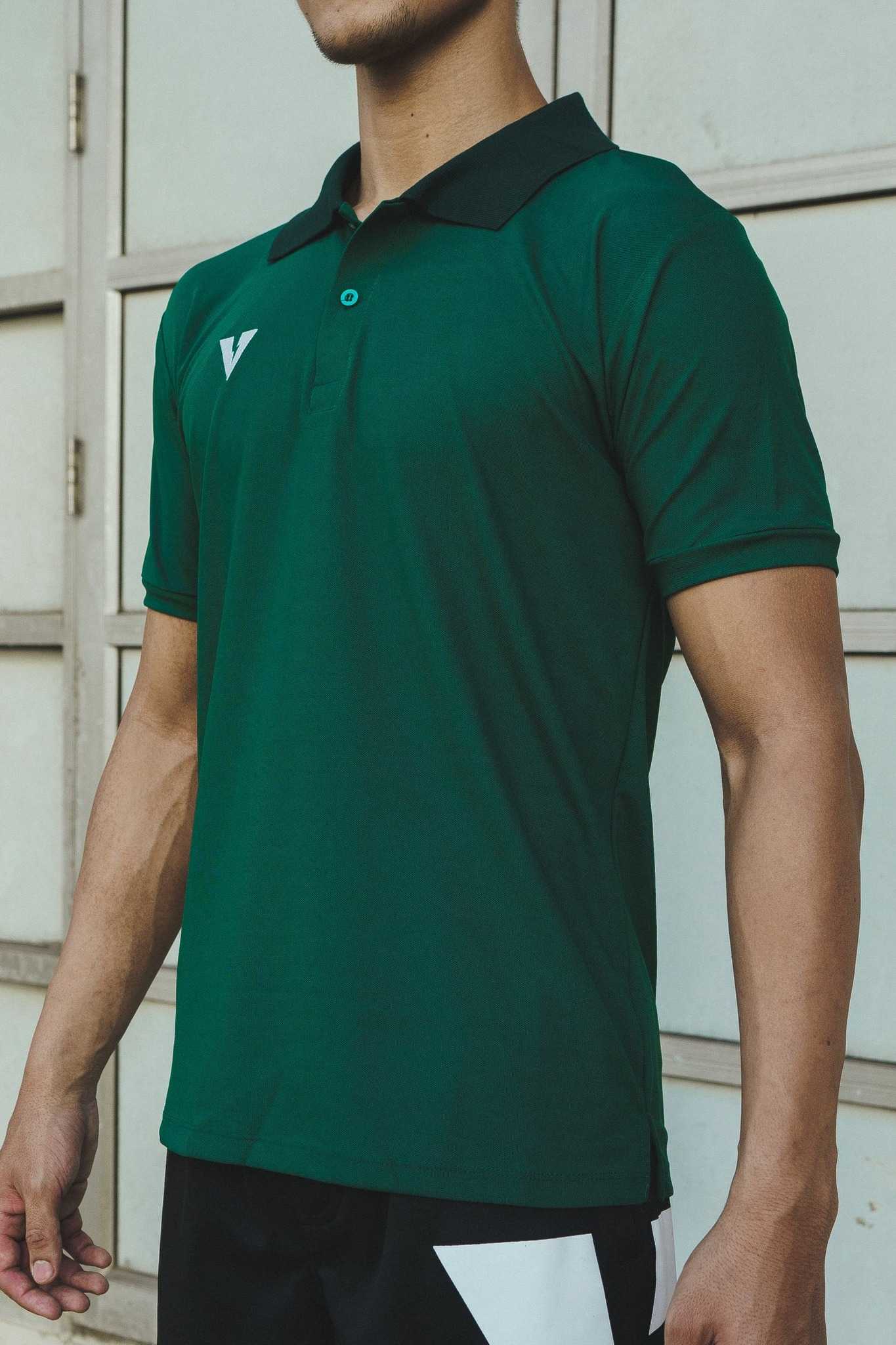 VOLT ASTRO 001 POLO SHIRTS GREEN เสื้อโปโล คอปก ทำงาน สีเขียวเข้ม ...