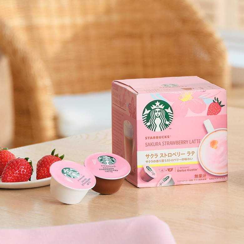 Starbucks DOLCE GUSTO Capsule Coffee Sakura Strawberry Latte 12pcs ...
