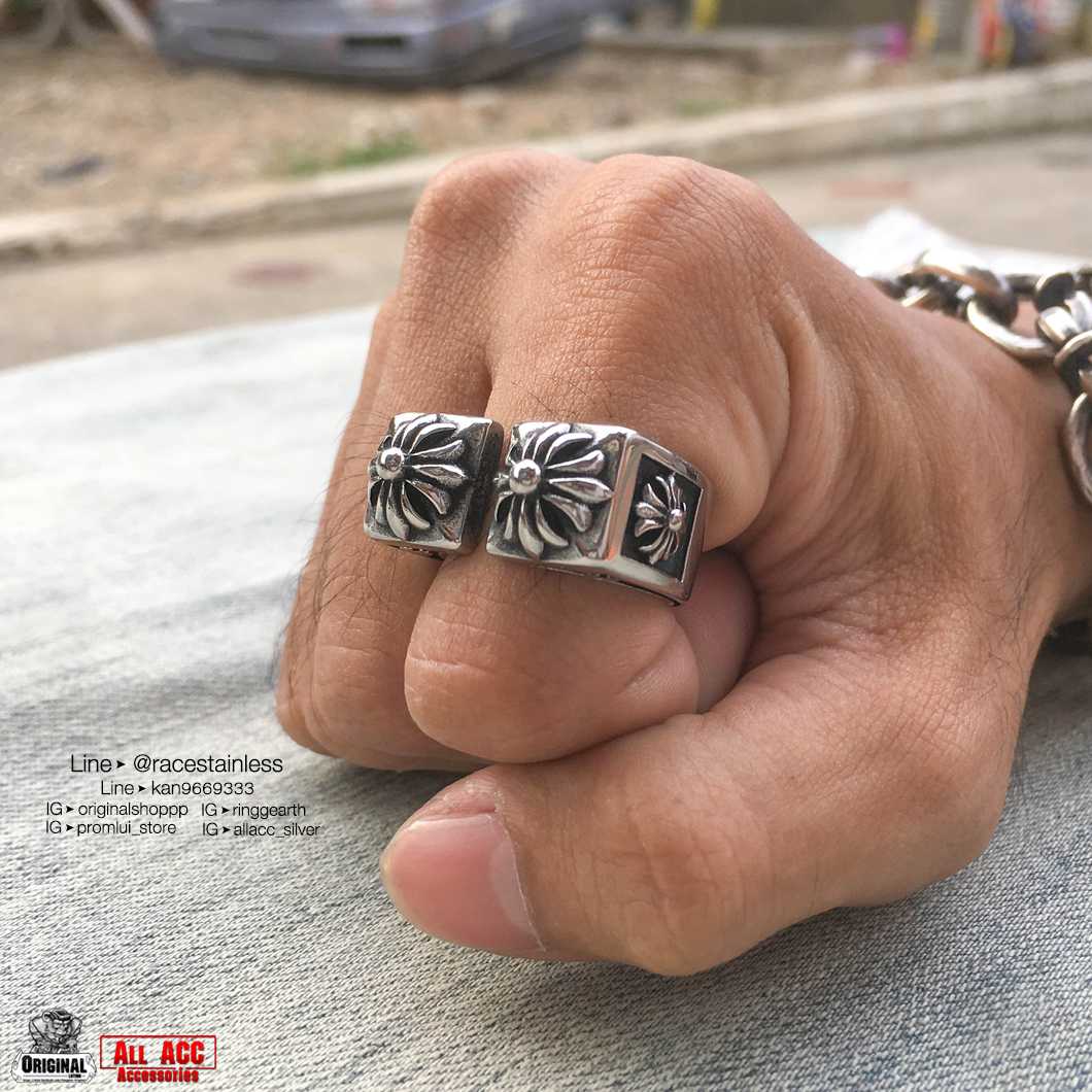 แหวน chrome hearts โครมฮาท หัวคู่ สแตนเลสแท้100% ของแท้100% แหวนผู้ชาย แหวนแฟชั่น แหวนสวยๆ แหวน ...