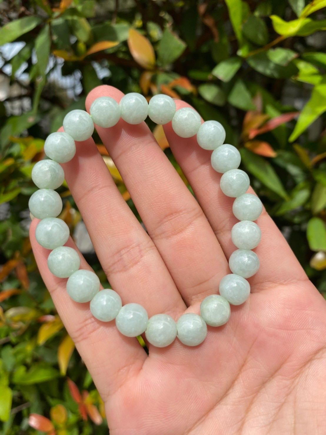 Natural Green Apple Jade Bracelet | LINE SHOPPING