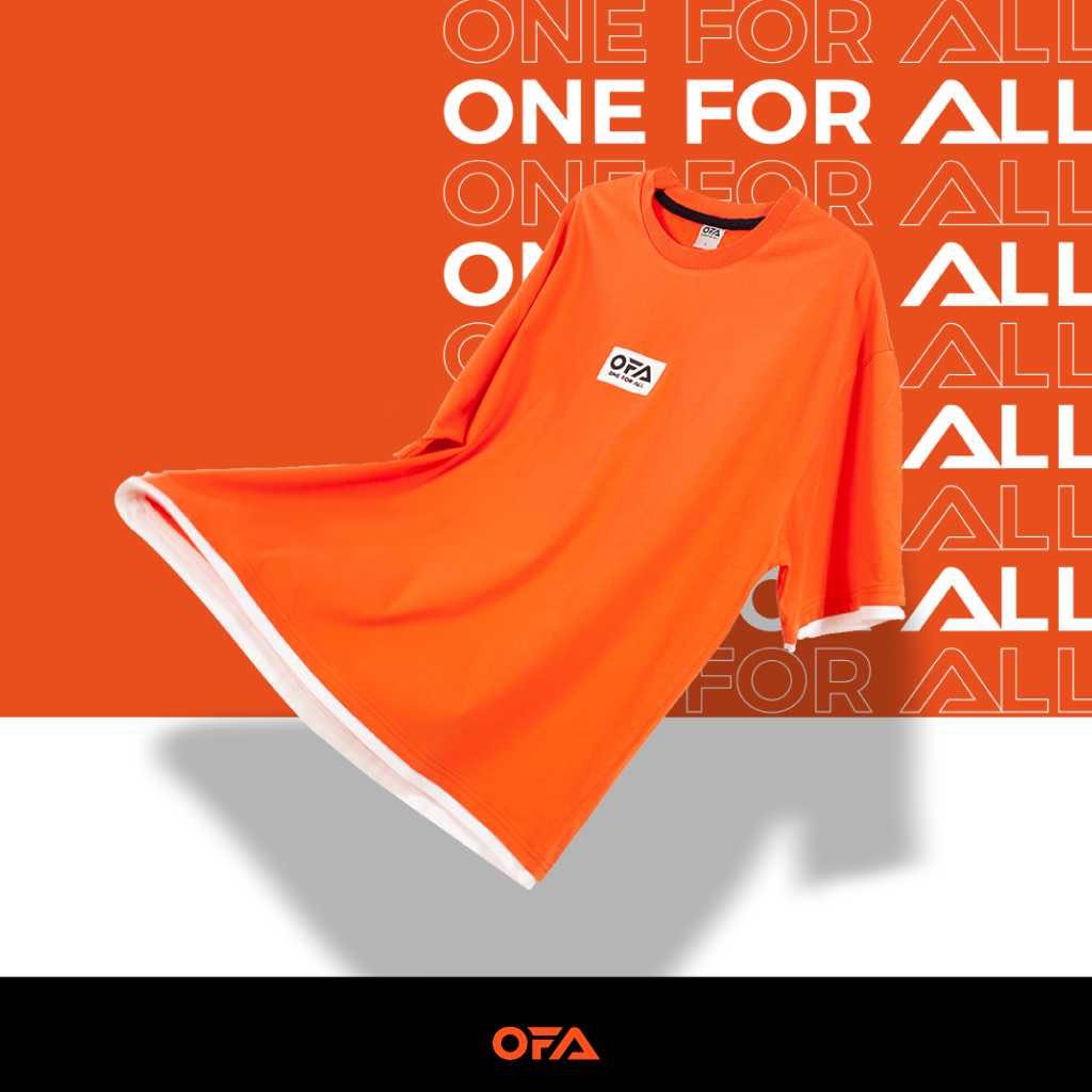 OFA-One For All Over Size T-shirt-เสื้อยืดคอกลมแถบขาว Unisex มี 2 สี ...