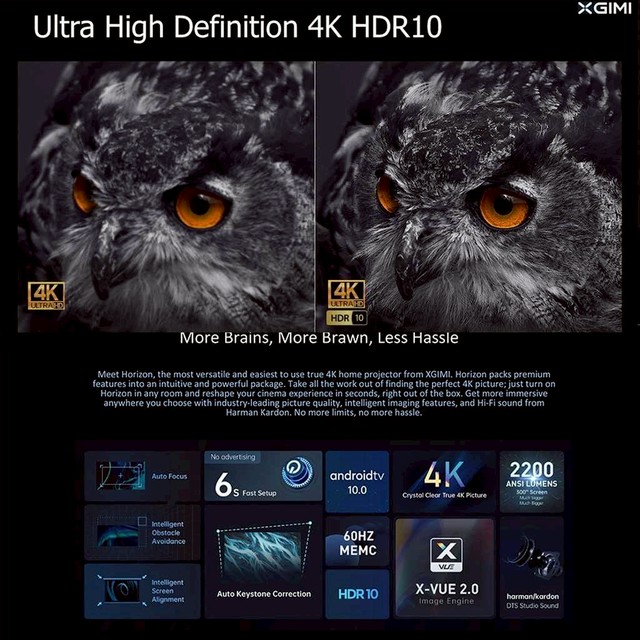 โปรเจคเตอร์ XGIMI H5 Horizon Pro Projector โปรเจคเตอร์ทีวี UHD 4K DLP 3D โฮมเธียเตอร์จอใหญ่ ...