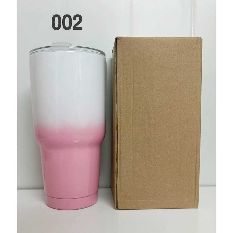 แก้วเยติ แก้วใส่น้ำ แก้วเก็บน้ำแข็ง แก้วเก็บความเย็น 30 oz. สีทูโทน ขาวชมพู | LINE SHOPPING