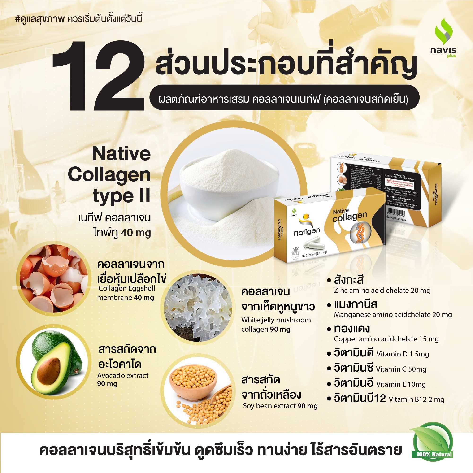 4แถม2 Natigen Native Collagen เนติเจน เนทีฟ คอลลาเจน ผลิตภัณฑ์บำรุงข้อ ...