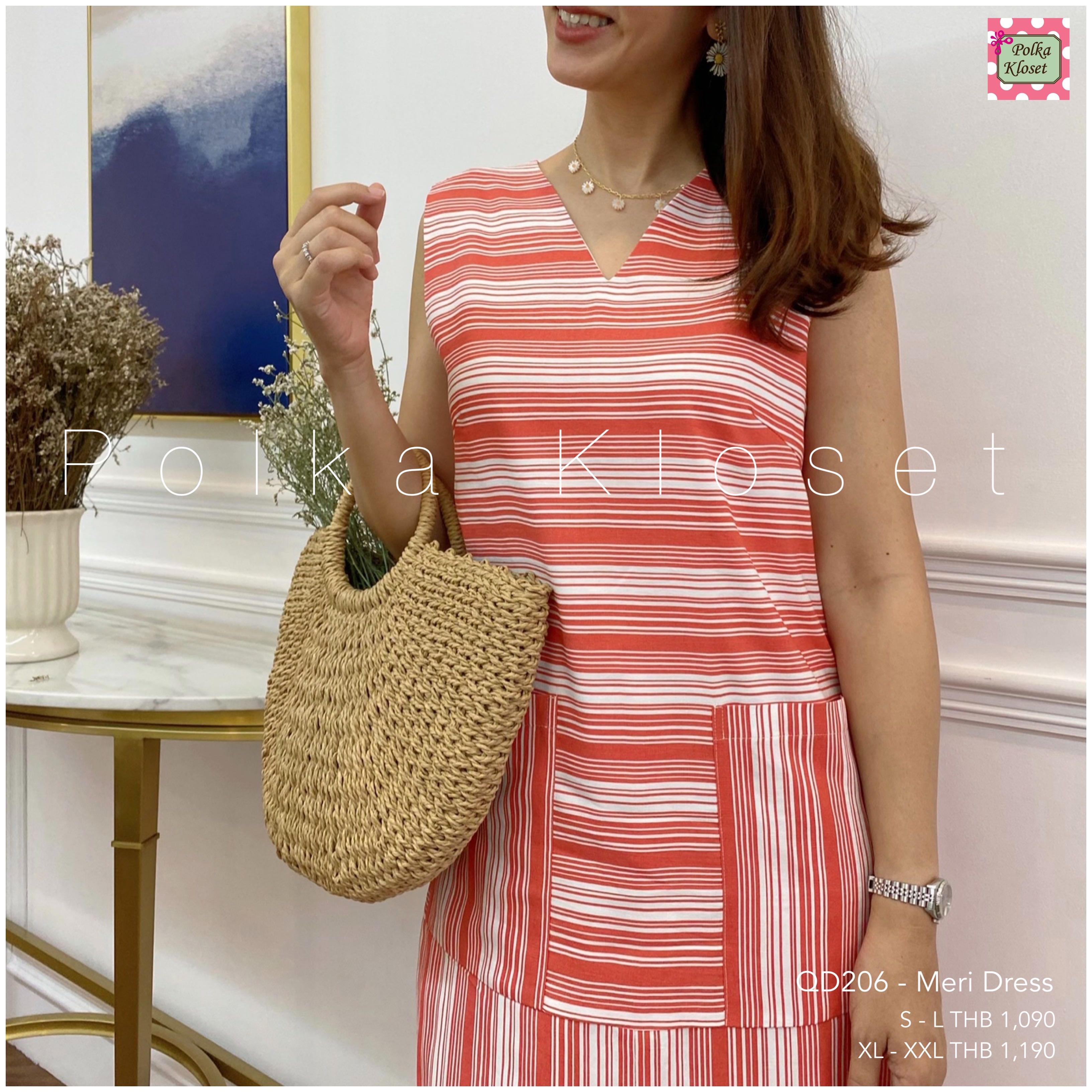 Meri Dress-RD (L XL XXL) | LINE SHOPPING