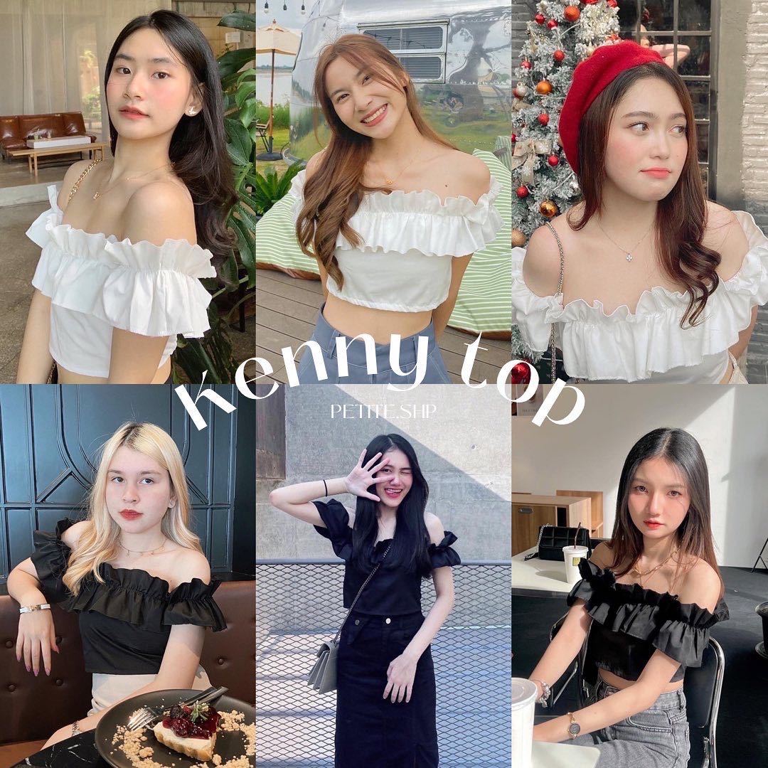 Kenny top ปาดไหล่สไตล์คุณหนู | LINE SHOPPING