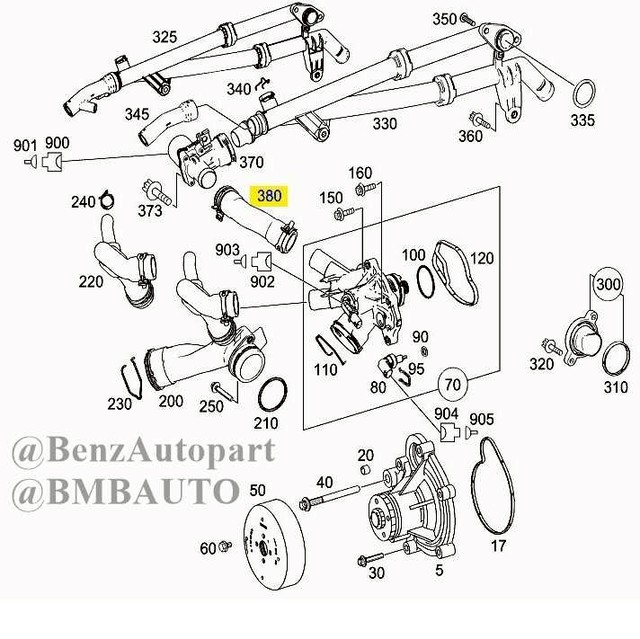 BENZแท้ ท่อวาล์วน้ำ (เครื่อง M271EVO) W204 W212 W207 R172 เบอร์ 271 203 ...