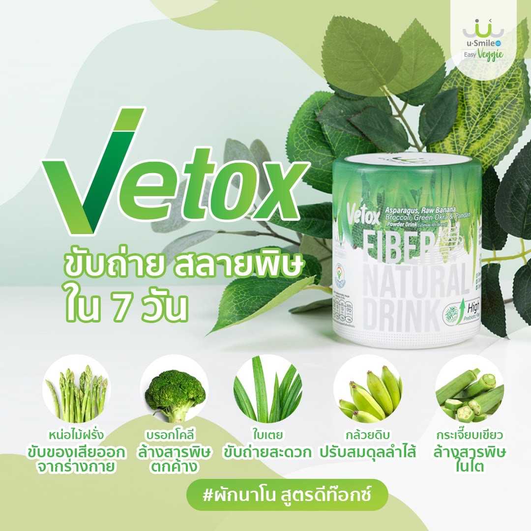 Vetox ผักนาโน สูตรดีท๊อกซ์ ขับถ่าย สลายสารพิษ เลือดสะอาด | LINE SHOPPING