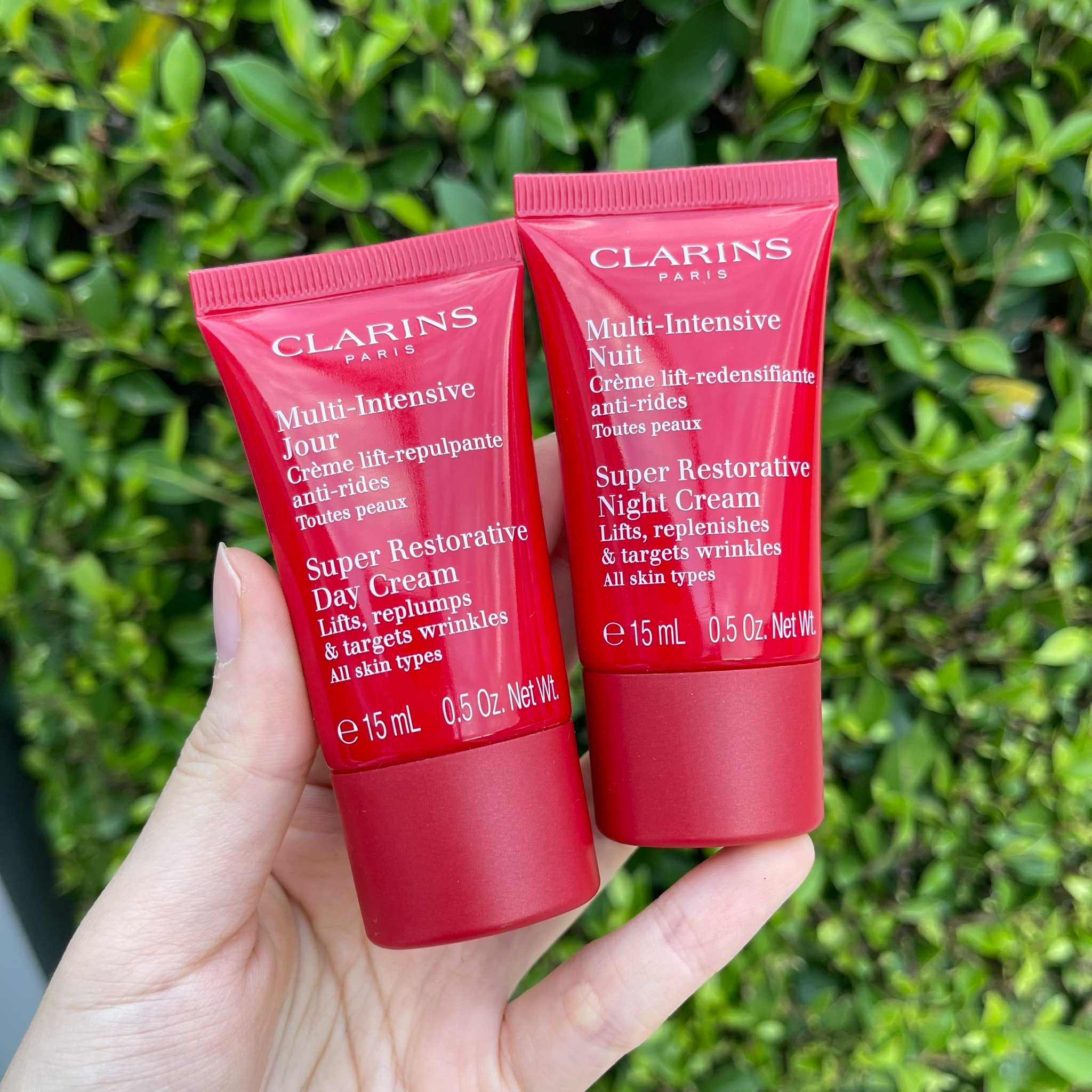 เซตคู่ CLARINS Super Restorative Day & Night Cream 15ml. | LINE SHOPPING