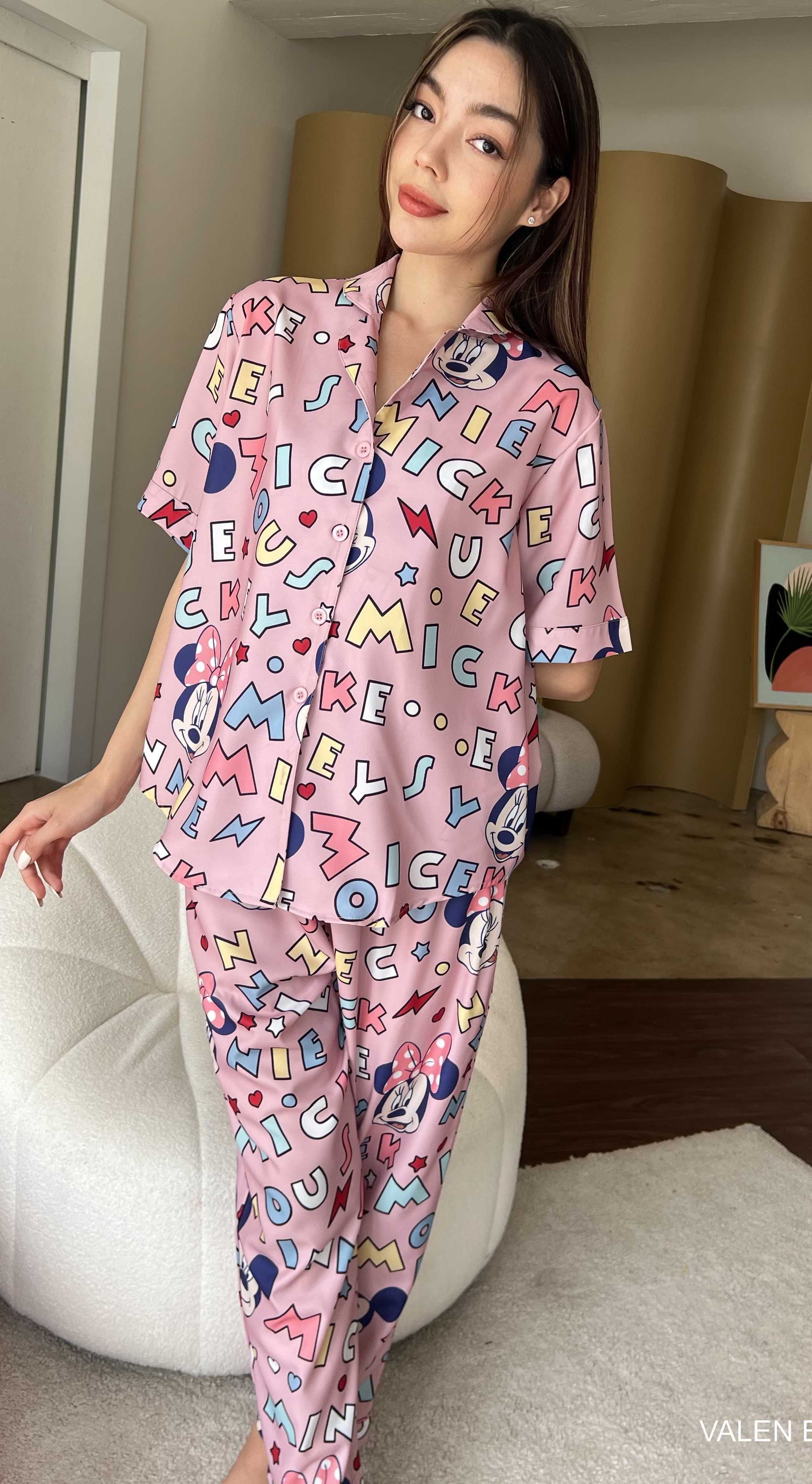 ชุดนอนงานป้าย valen (วาเลน) ลายมิกกี้สีชมพู | LINE SHOPPING