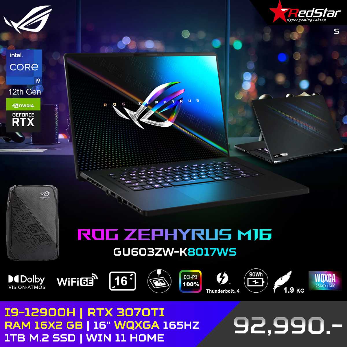 ASUS Notebook ROG Zephyrus M16 GU603ZW-K8017WS | LINE SHOPPING