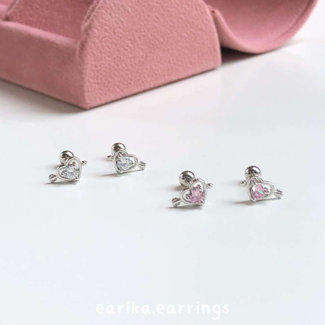 earika.earrings - crystal cupid soul piercing จิวหูเงินแท้จี้หัวใจคิว ...