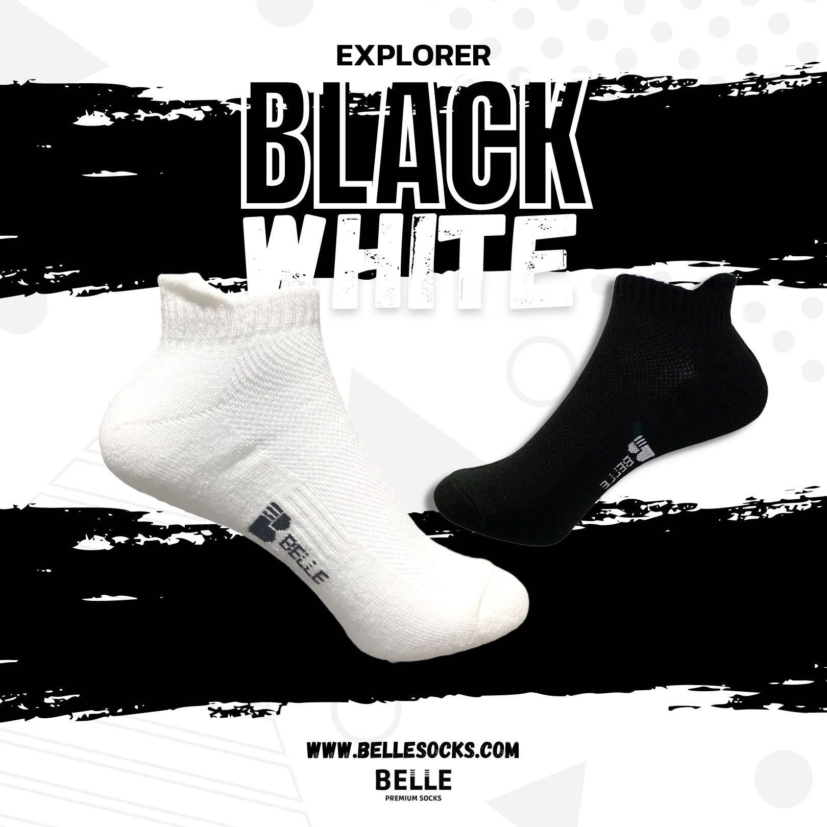 ถุงเท้าวิ่งกันรองเท้ากัด Belle Explorer Set (4คู่) | LINE SHOPPING