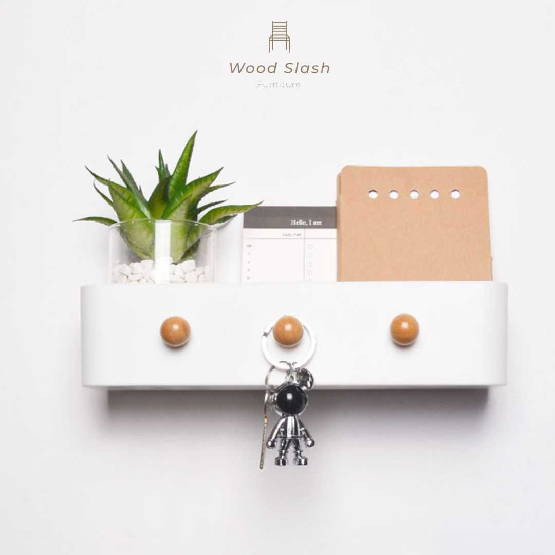 Wood Slash Decor | ที่แขวนกุญแจ พร้อมชั้นวางของ ติดผนัง สไตล์มูจิ มินิ ...