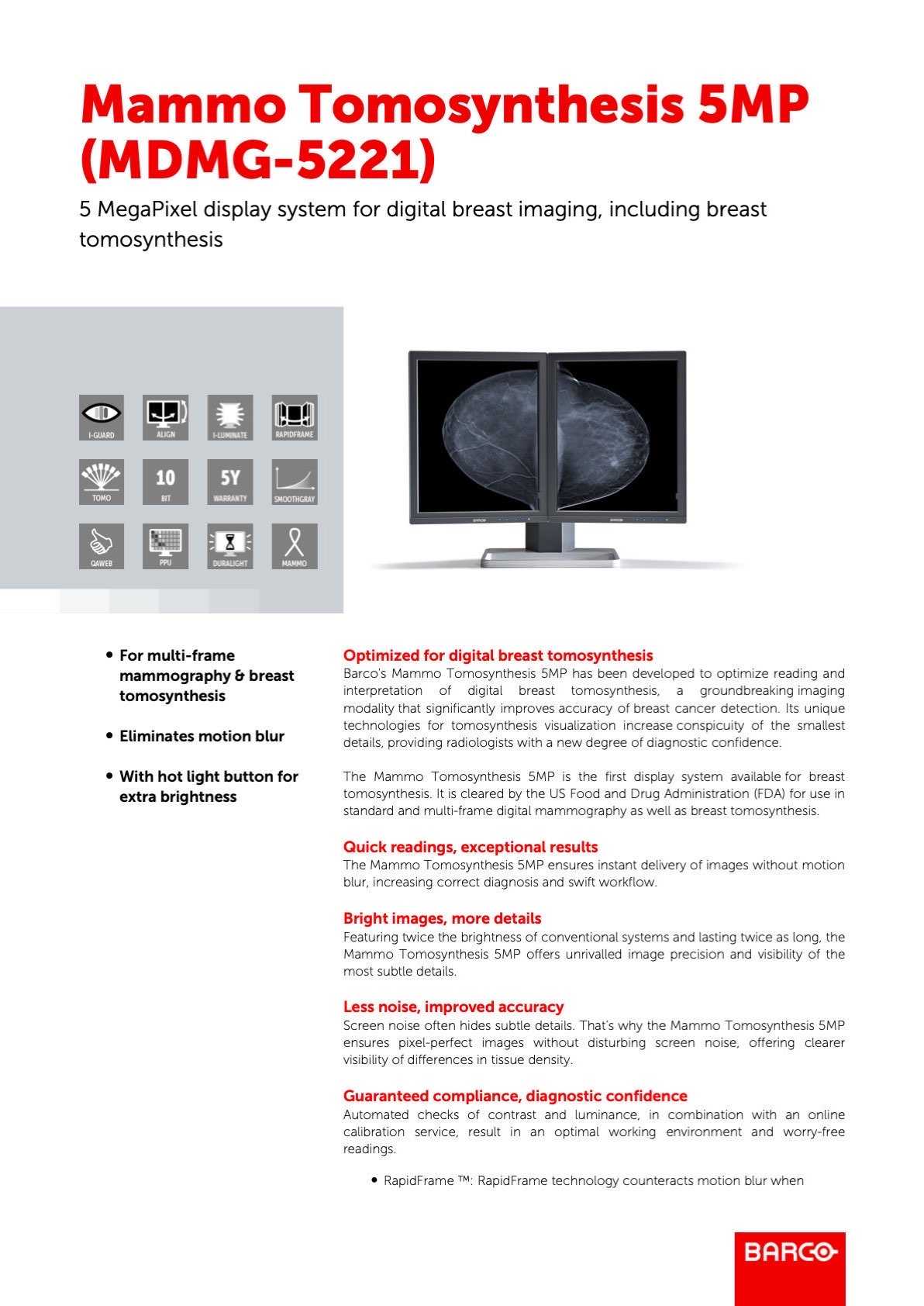 Barco Mammo Tomosynthesis 5MP (MDMG-5221) | LINE SHOPPING