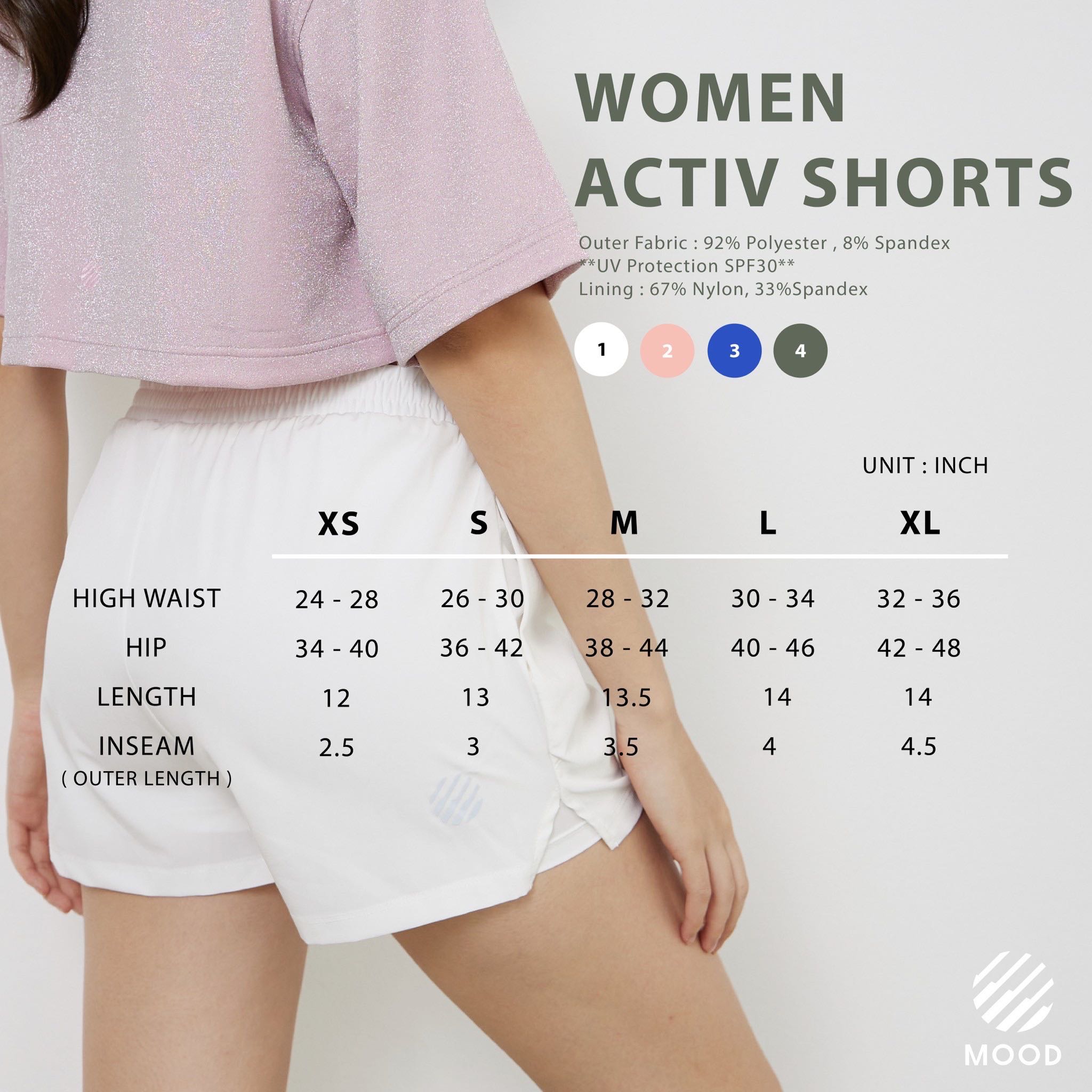 4 COLORS WOMEN ACTIV SHORTS | LINE SHOPPING