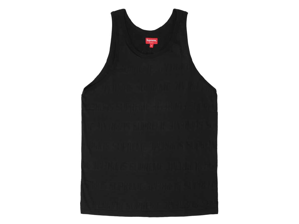 Supreme Mesh Stripe Tank Top (BLACK) | LINE SHOPPING