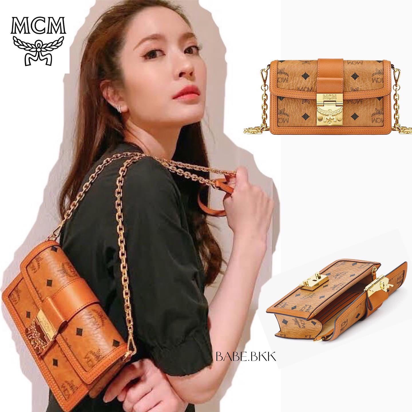 Mcm Mini crossbody bag in Visetos and Vachetta leather | LINE SHOPPING