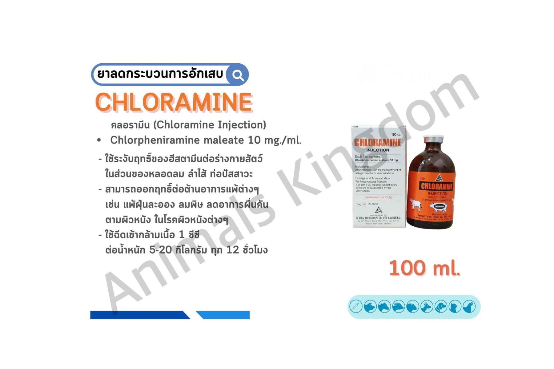 Chloramine injection 100 ml.คลอรามีน สำหรับสัตว์คลอรามีน สำหรับสัตว์ ...