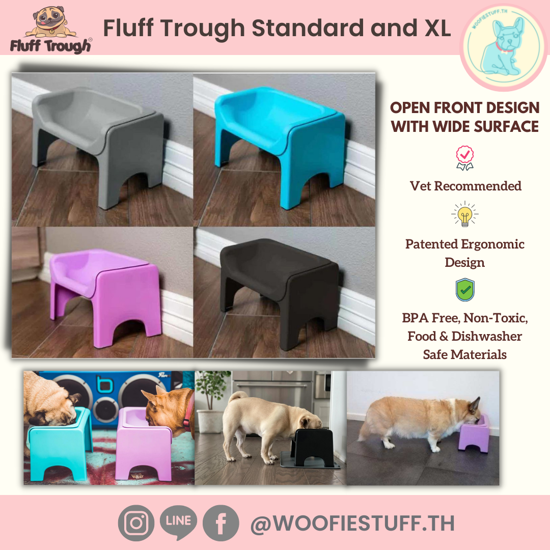 ชามอาหารสัตว์เลี้ยงแบบยกสูง Fluff Trough Standard Set นำเข้าจากอเมริกา ...