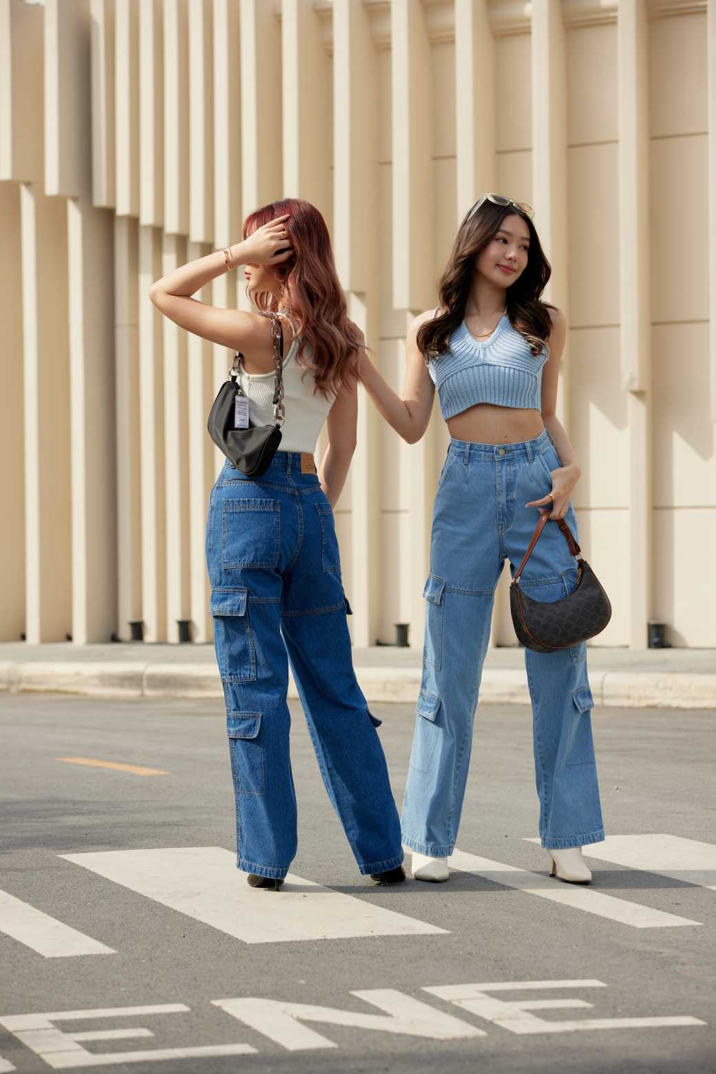 Sis 533 Cargo Jeans - Blue/Dark blue | LINE SHOPPING