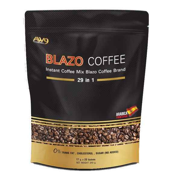 BLAZO COFFEE กาแฟ เพื่อสุขภาพ (29 IN 1) ตรา เบลโซ่ คอฟฟี่ 1 ห่อ 20 ซอง | LINE SHOPPING