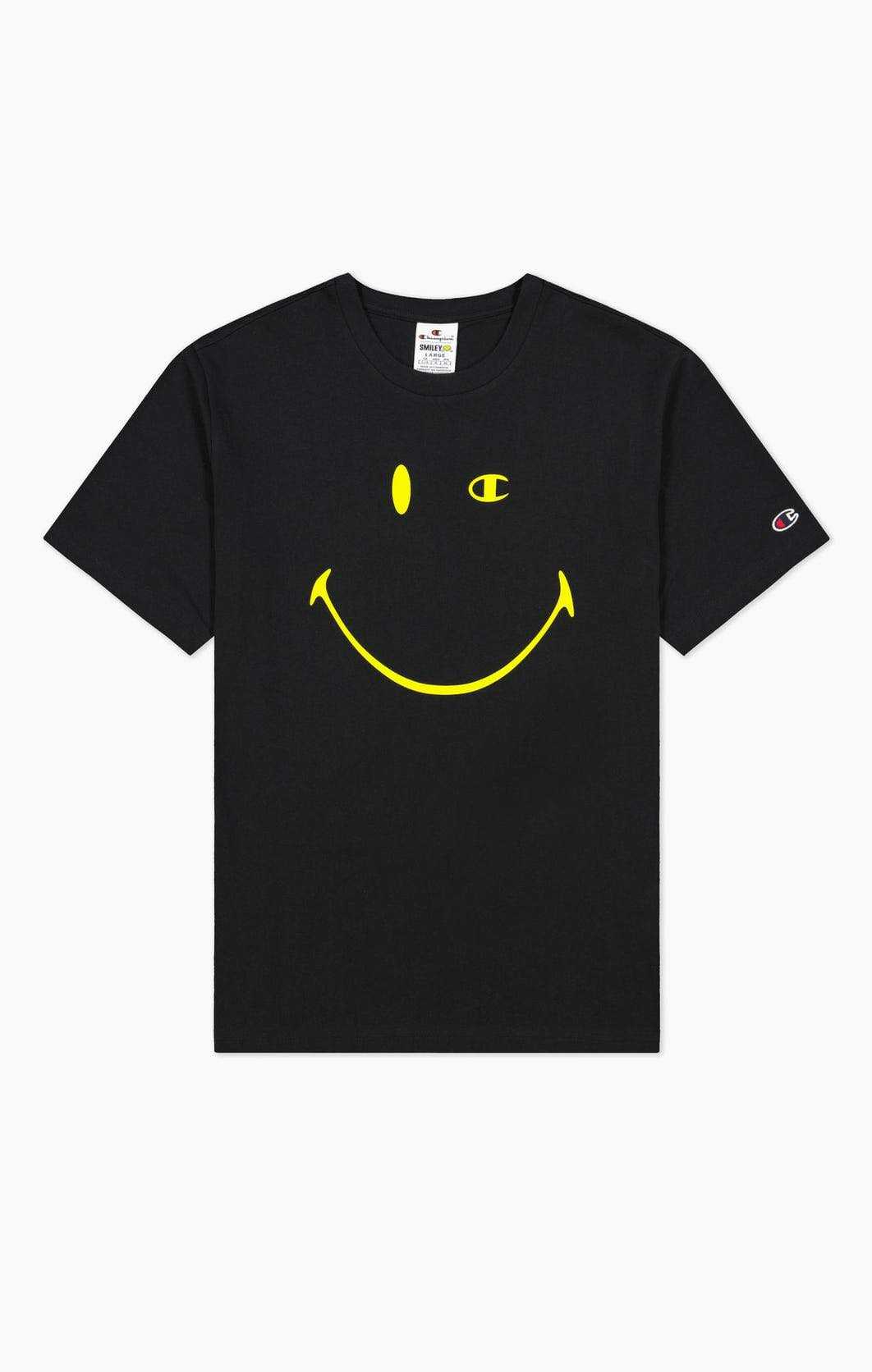 CHAMPION X SMILEY® 50TH ANNIVERSARY EDITION SMALL SCRIPT LOGO T-SHIRT ...