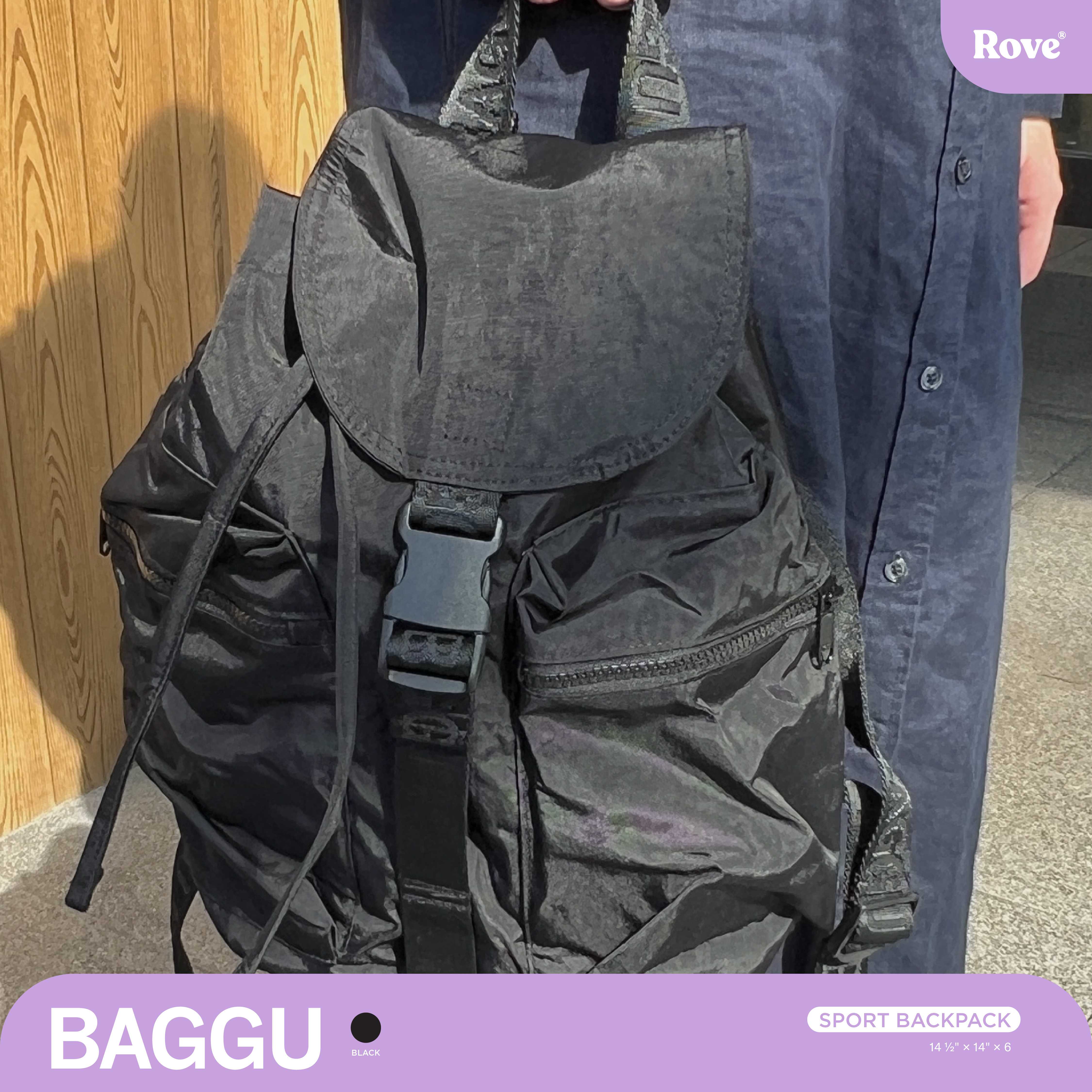 BAGGU Sport Backpack - Black | LINE SHOPPING