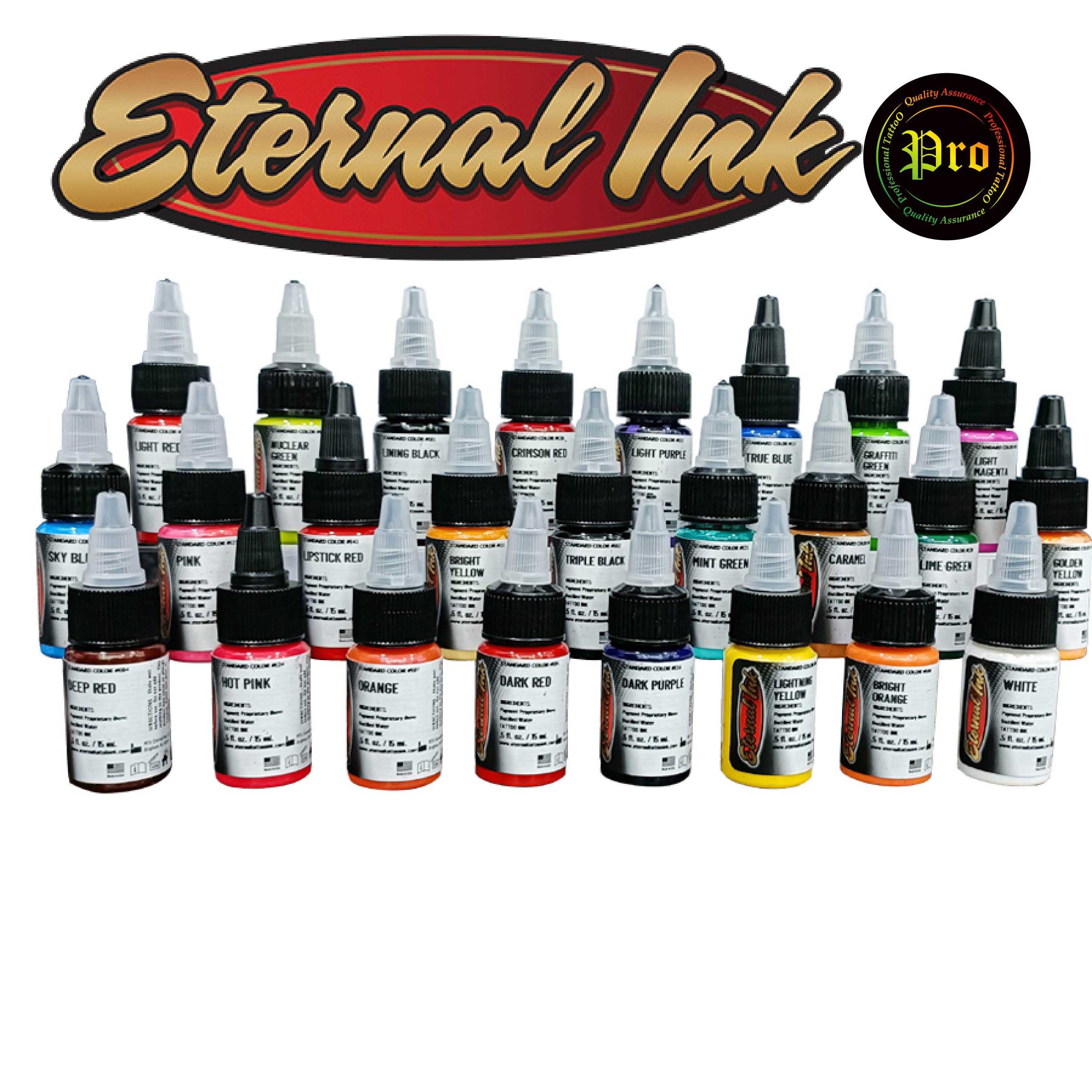 สีสัก ETERNAL TATTOO INK 1/2oz หมึกสักอีเทอนอล ครึ่ง ออนซ์ Black White ...