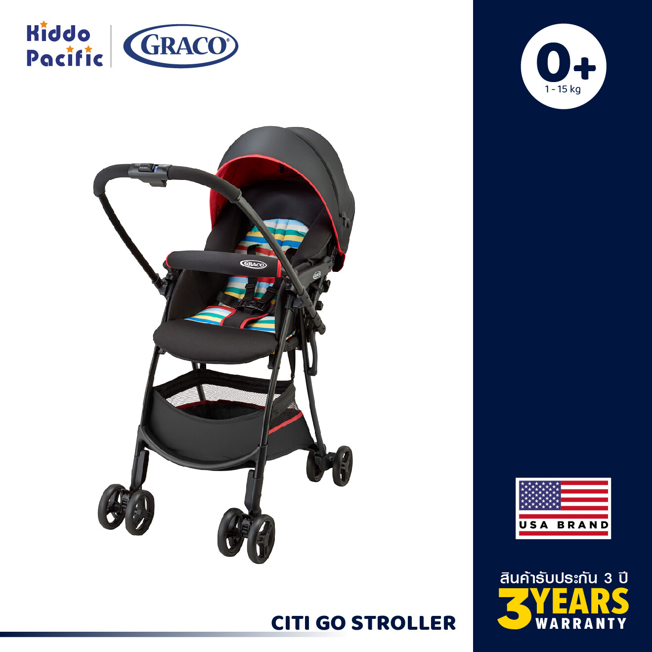 Graco Citi Go Stroller - Red รถเข็นเด็ก สามารถปรับเข็นได้ 2 ด้าน พับเก็บ - กาง ง่ายเพียงมื ...