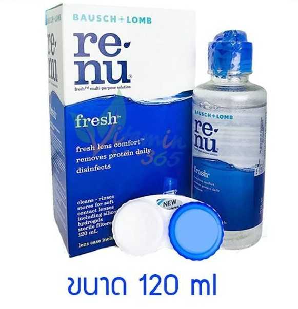 Renu Fresh 120ML. เรนิว น้ำยาล้างแช่คอนแทคเลนส์ ขวดกลาง A | LINE SHOPPING