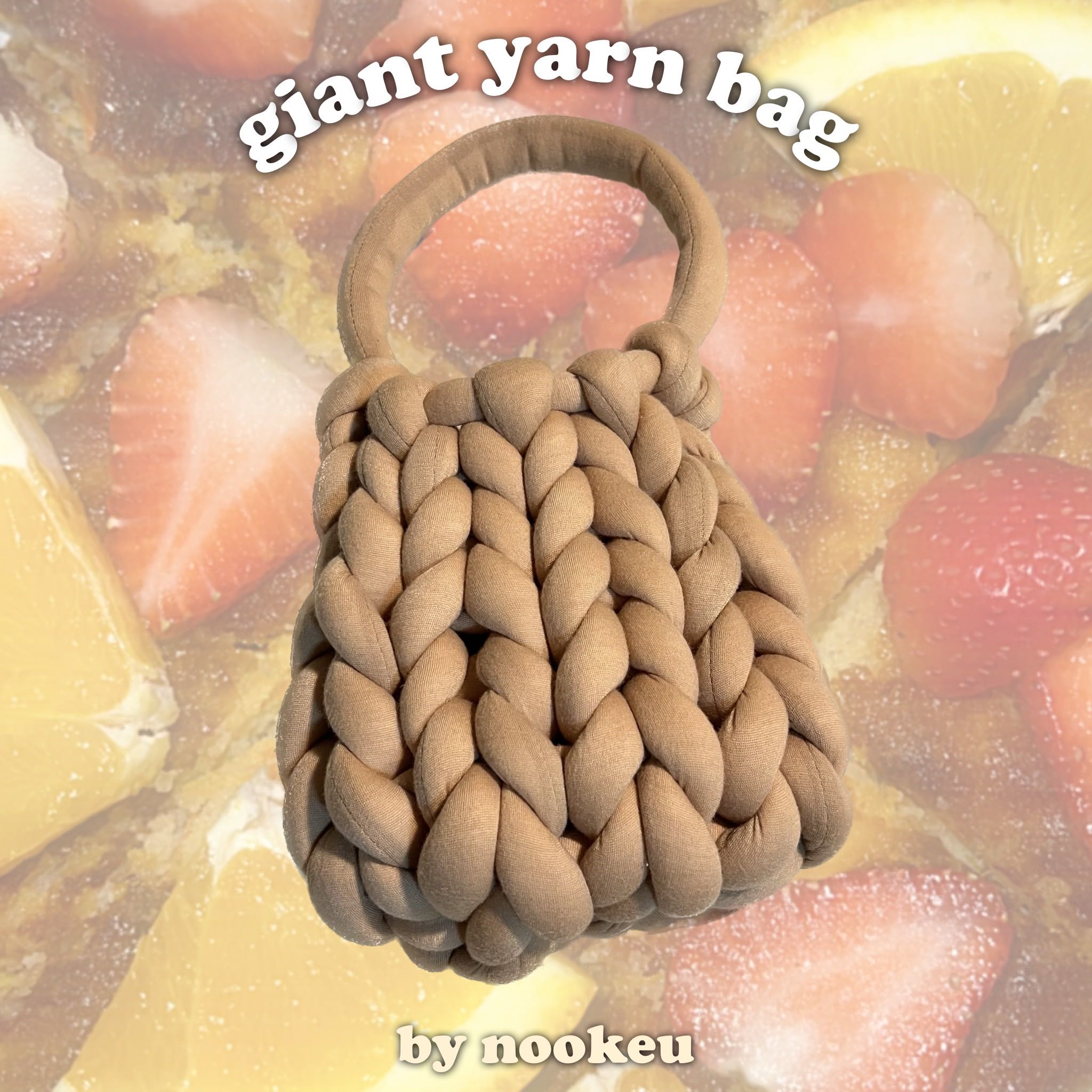 giant yarn bag — mini caramel | LINE SHOPPING