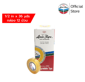 LOUIS TAPE เทปใส 1/2นิ้ว ,1 นิ้ว,3/4นิ้ว x 36หลา แกน 1 นิ้ว (แกนเล็ก ...