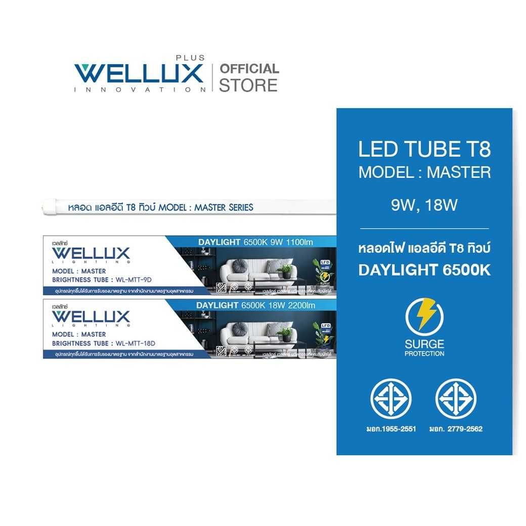 [10หลอด]WELLUX หลอดไฟ 9W 18W LED TUBE T8 แสงขาวคุณภาพสูง มาตรฐาน มอก.1955-2551 | LINE SHOPPING