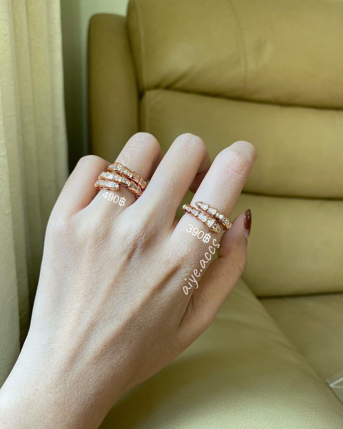 แหวน Bvl (bvlgari) งูเพชร 2 เลเยอร์ | LINE SHOPPING