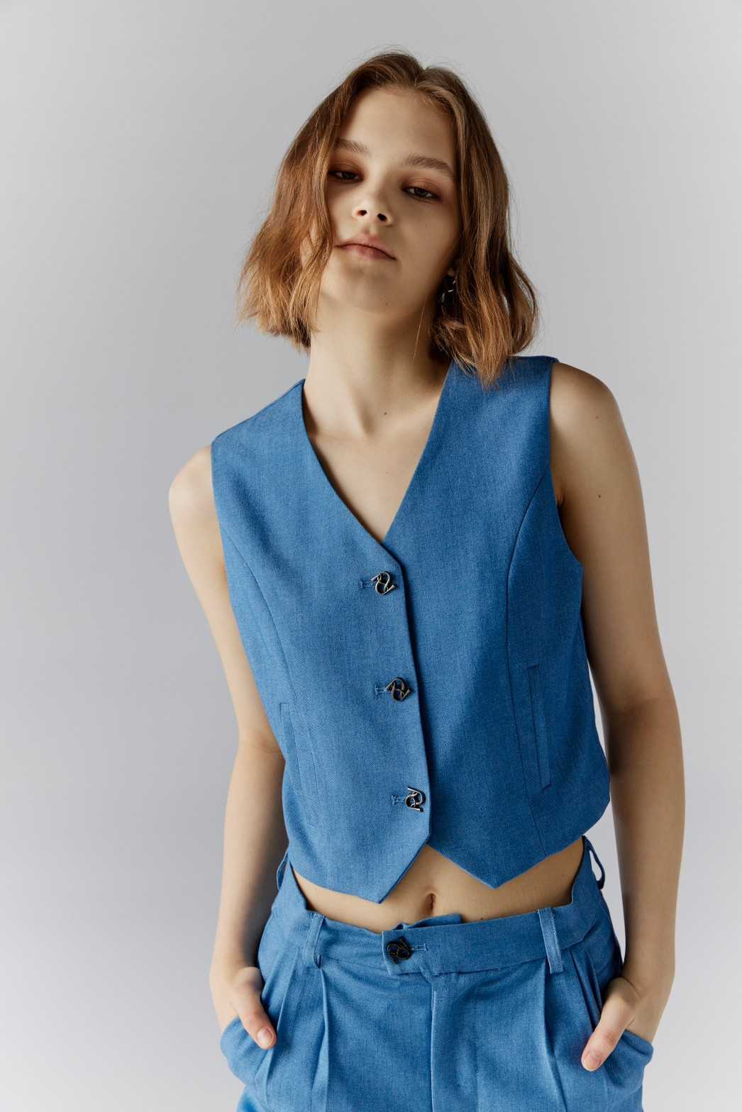 Tw button up vest - Blue Jeans | LINE SHOPPING