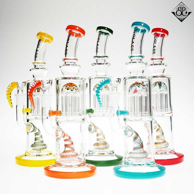 10.8Inches EG GLASS American Color Double Perc Rig | LINE SHOPPING