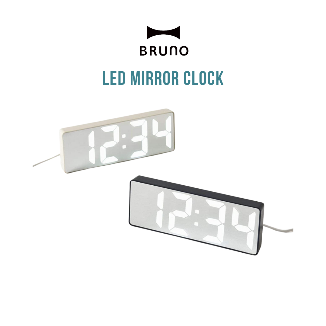 BRUNO LED Mirror Clock BCA025 นาฬิกาตั้งโต๊ะดิจิทัลLED | LINE SHOPPING