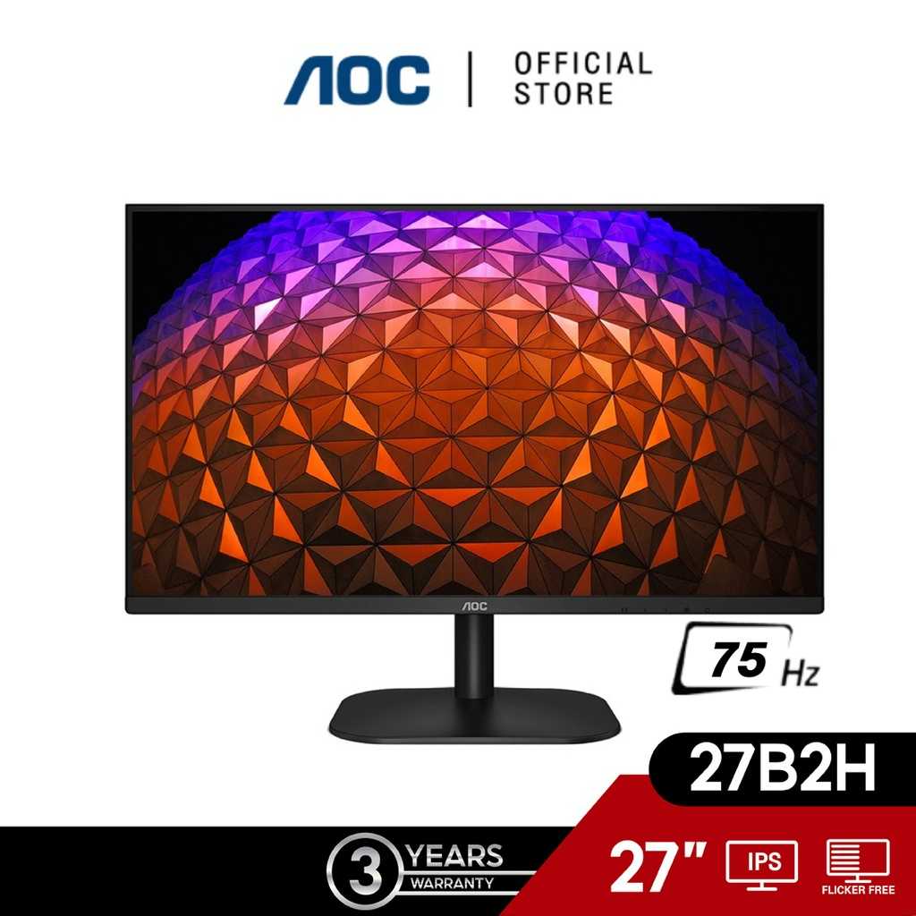 AOC 27B2H (มอนิเตอร์) 27 IPS 1920 x 1080 @75Hz Monitor (A1-27B2H/67 ...